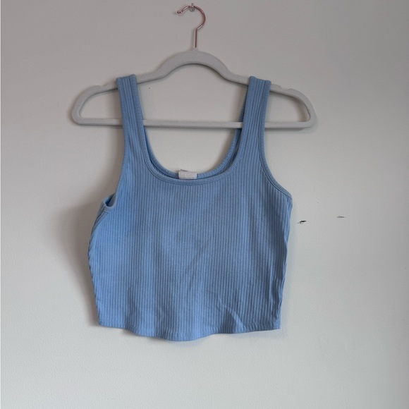 Full Tilt | Tops | Full Tilt Baby Blue Ribbed Cropped Tank Top | Poshmark